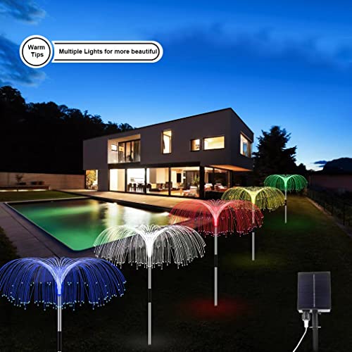 Forliver Outdoor Solar Garden Lawn Lights, Solar Jellyfish Light, Waterproof Decorative Beautiful Flower Lights Landscape Pathway Patio Yard Walkway Holiday Christmas Decoration 5 Pcs