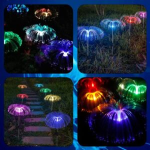 Forliver Outdoor Solar Garden Lawn Lights, Solar Jellyfish Light, Waterproof Decorative Beautiful Flower Lights Landscape Pathway Patio Yard Walkway Holiday Christmas Decoration 5 Pcs