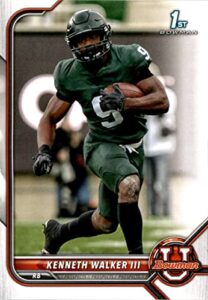 2022 bowman university #82 kenneth walker iii paper michigan state spartans football