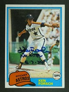 ken forsch signed baseball card with jsa coa