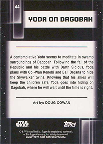 2021 Topps Chrome Star Wars Galaxy #44 Yoda on Dagobah Doug Cowan Star Wars Card