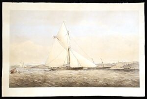 [the prince of wales yacht dagmar in coastal waters off the isle of wight]