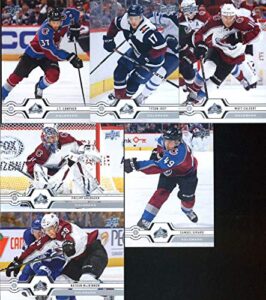 2019-20 upper deck series 1 & 2 veteran colorado avalanche team set of 13 cards: nathan mackinnon(#130), samuel girard(#131), matt calvert(#132), tyson jost(#133), j.t. compher(#134), philipp grubauer(#135), joonas donskoi(#380), nazem kadri(#381), mikko