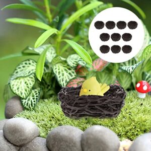 Miniature Fairy Garden Bird Nest: 10pcs Mini Resin Craft Bird Nest Moss Landscape DIY Terrarium Bonsai Ornament