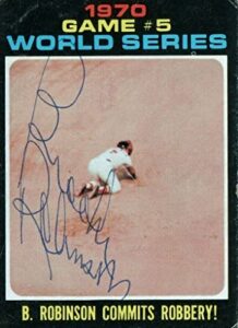 1971 topps for brooks robinson baseball hof signed world series card with jsa coa