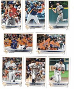 houston astros / 2022 topps (series 1 and 2) baseball team set with (22) cards! plus 2021 topps astros baseball team set (series 1 and 2) with (23) cards. ***plus bonus cards of former astros greats: craig biggio, jeff bagwell and mike scott!***