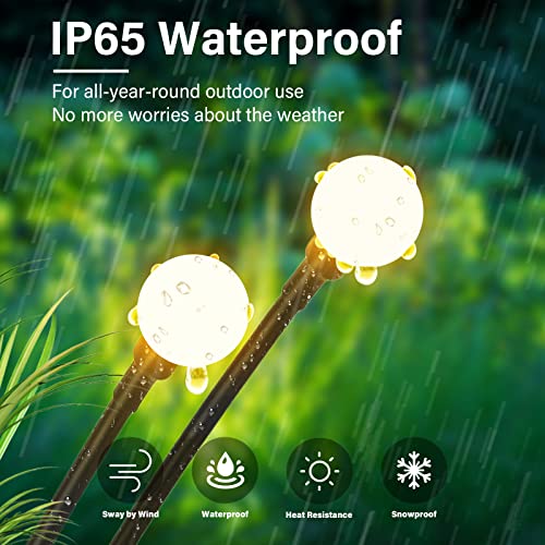 Brightever 【𝐔𝐩𝐠𝐫𝐚𝐝𝐞𝐝】 Solar Lights Outdoor Waterproof - Swaying Solar Garden Lights, Firefly Lights with Highly Flexible Copper Wires, Yard Pathway Christmas Landscape Stake Lights, 2 Packs