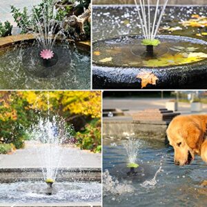 Solar Fountain Pump, 1.4W Solar Powered Fountain Pump with 5 Easy Install Nozzles, Solar Bird Bath Fountain Pump for Pond, Pool, Fish Tank, Aquarium and Garden