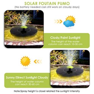 Solar Fountain Pump, 1.4W Solar Powered Fountain Pump with 5 Easy Install Nozzles, Solar Bird Bath Fountain Pump for Pond, Pool, Fish Tank, Aquarium and Garden