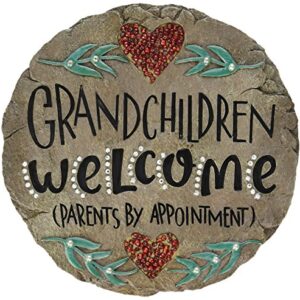 Carson Home Accents Beadworks Grandchildren Welcome Garden Stone ,Resin(10154)