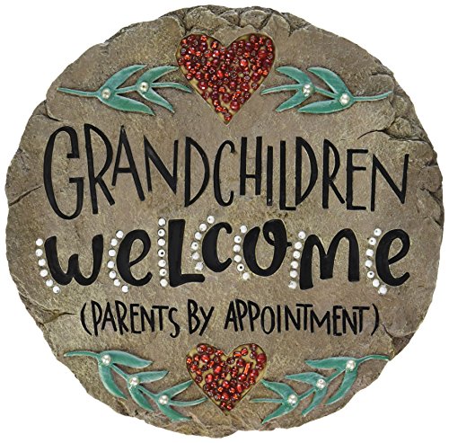 Carson Home Accents Beadworks Grandchildren Welcome Garden Stone ,Resin(10154)