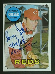 george culver signed baseball card with jsa coa