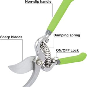 WORKPRO 2-Piece Pruning Shears Set, Drop Forged 8" Bypass Garden Shears and 8'' Handing Pruner with Steel Straight Blade