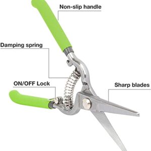 WORKPRO 2-Piece Pruning Shears Set, Drop Forged 8" Bypass Garden Shears and 8'' Handing Pruner with Steel Straight Blade