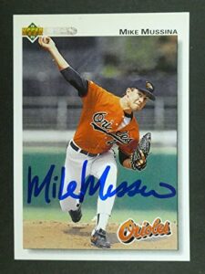 mike mussina signed baseball card with jsa coa