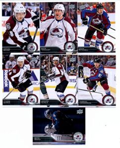 2014/15 upper deck hockey team set (veterans)- colorado avalanche (14 cards)> matt duchene,ryan o’reilly,nathan mackinnon,jamie mcginn,erik johnson,nate guenin,semyon varlamov,john mitchell,alex tanguay,daniel briere,jarome iginla,reto berra,gabriel lande