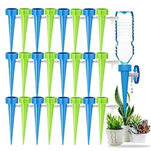 YsesoAi Self Watering Spikes, 24 Packs Plant Waterer, Adjustable Plant Watering Spikes with Slow Release Control Valve Switch for Garden Plants Indoor & Outdoor