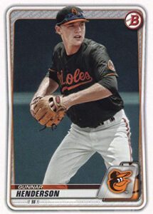 2020 bowman prospects #bp-134 gunnar henderson baltimore orioles mlb baseball card nm-mt