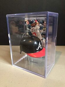 atlanta braves batting mini helmet shadowbox w/ronald acuña jr. card