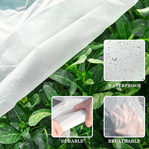 AQUEENLY Plant Covers Freeze Protection 1.33oz Heavy Duty Frost Cloth Plant Freeze Protection Frost Blankets for Outdoor Plants Frost Protection and Sun Protection, 8FT X 24FT