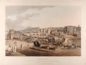 edinburgh. a view of the old town, taken from princes street