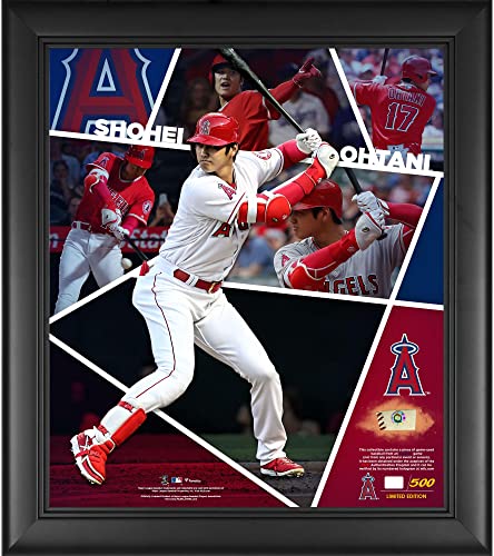 Shohei Ohtani Los Angeles Angels 15" x 17" Impact Player Collage with a Piece of Game-Used Baseball - Limited Edition of 500 - MLB Game Used Baseball Collages