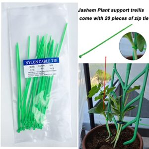 Jashem Garden Trellis for Climbing Plants 6 PCS Plastic Indoor Trellis for Potted Plants Green Stackable Mini Climbing Plant Stupport DIY Flower Pot Support for Pea Vegetable Clematis (6 Packs)