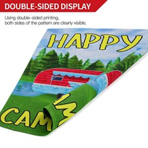 ANLEY Garden Flag Happy Campers - Decorative Summer Vacation Garden Flags - Double Sided & Weather Resistant & Double Stitched - 18 X 12.5 Inches