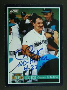 chris bosio signed baseball card with jsa coa