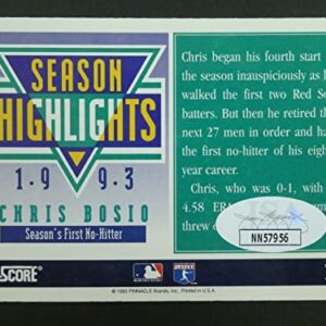 Chris Bosio Signed Baseball Card with JSA COA