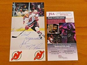 john maclean signed nj devils color postcard with jsa coa