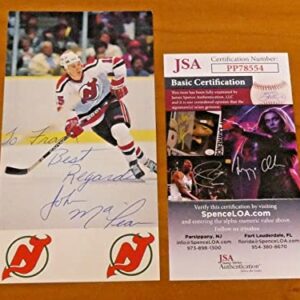 John MacLean Signed NJ Devils Color Postcard with JSA COA