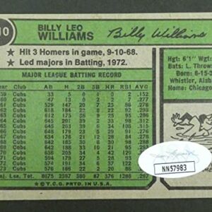 Billy Williams Signed Baseball Card with JSA COA