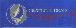 1983 new years promo concert ticket san francisco civic auditorium for grateful dead