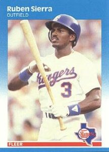 1987 fleer baseball #138 ruben sierra rookie card