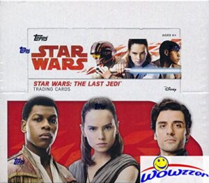 2017 topps star wars: the last jedi massive factory sealed retail box with 24 packs & 144 cards! includes 24 parallels & 24 insert cards! look for autographs, sketch cards & relics! wowzzer!