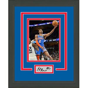 framed shai gilgeous-alexander facsimile laser engraved signature auto oklahoma city thunder 14×17 basketball photo