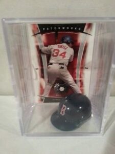 david ortiz boston red sox mini helmet card display collectible topps auto