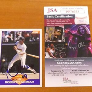 Roberto Alomar Signed Rookie Baseball Card with JSA COA