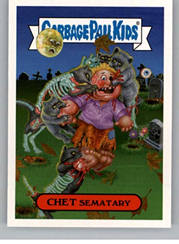 2018 Topps Garbage Pail Kids Oh The Horror-ible 80s Horror Stickers A #8A CHET SEMATARY Peelable Collectible Trading Sticker Card