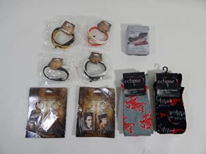 twilight fan ultimate gift package look for socks, keychains, bookmark, bracelets, and bandages,