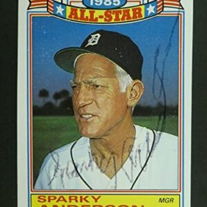 Sparky Anderson Signed Baseball Card with JSA COA