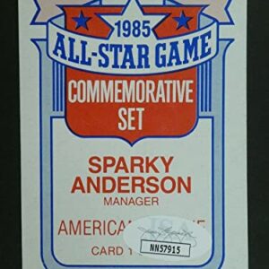 Sparky Anderson Signed Baseball Card with JSA COA