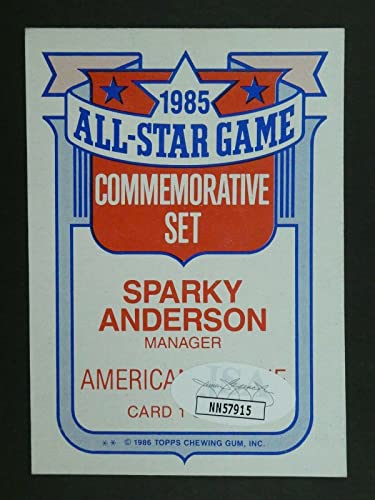 Sparky Anderson Signed Baseball Card with JSA COA