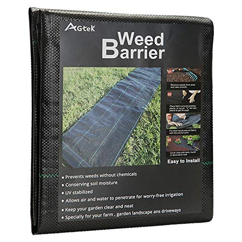 AGTEK Garden Weed Barrier Landscape Fabric 3.8oz 4x10 FT Heavy-Duty Ground Cover Eco-Friendly Weed Control