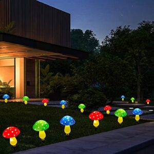 Viewpick Outdoor Solar Mushroom Lights LED Solar Garden Decor Stake Lights, 8 Lighting Modes Solar Yard Ornament Lights, Outdoor Waterproof Solar Lights for Outside Decorations (1 Pack 6 Mushrooms)