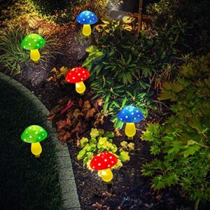 Viewpick Outdoor Solar Mushroom Lights LED Solar Garden Decor Stake Lights, 8 Lighting Modes Solar Yard Ornament Lights, Outdoor Waterproof Solar Lights for Outside Decorations (1 Pack 6 Mushrooms)