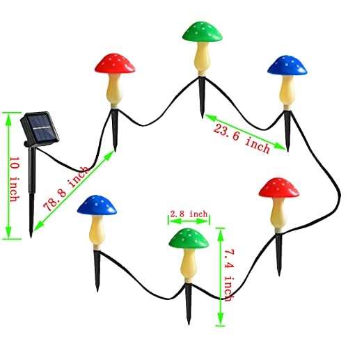 Viewpick Outdoor Solar Mushroom Lights LED Solar Garden Decor Stake Lights, 8 Lighting Modes Solar Yard Ornament Lights, Outdoor Waterproof Solar Lights for Outside Decorations (1 Pack 6 Mushrooms)