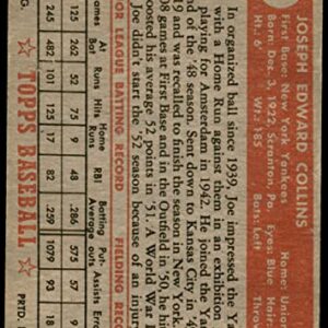 1952 Topps # 202 Joe Collins New York Yankees (Baseball Card) FAIR Yankees