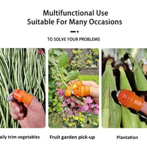 15 Pack Upgrade Gardening Silicone Thumb Knife Harvesting Tool, Vegetable Plant Fruit Picking Knife, Separator Finger Plant Fruit Picking Knife Garden Tool (Large)